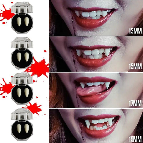 2PCS Halloween Cosplay Vampire Fangs Werewolf Teeth Fancy Dress Costume ...