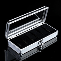 6 Slots Aluminium Alloy Watches Display Storage Box Travel Supplies ...