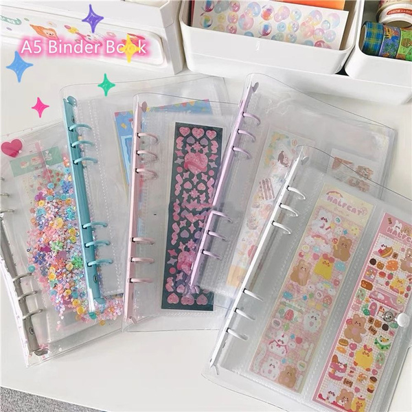 School Journal Stickers Organizer A5 Storage Book DIY Loose Leaf ...