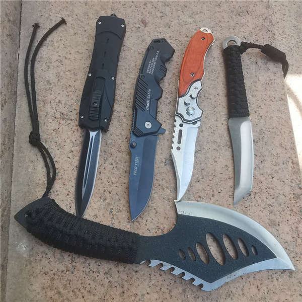 Tomahawk Army Machete Axes Military OTF Spring Assisted Open Knife ...