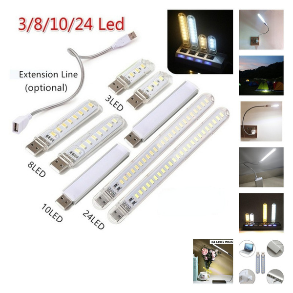 Mini Portable USB LED Book Light DC5V Ultra Bright Reading Book Lamp 3 ...