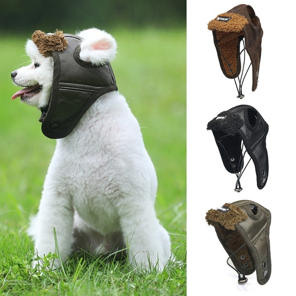 Autumn Winter Warm Dog Protection Hats Cosplay Pet Aviator Cap Costume ...