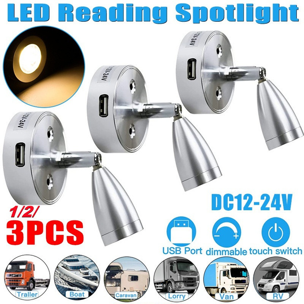 DC12-24V LED Reading Spotlight,RV Boat LED Bedside Lamp Camper Light ...