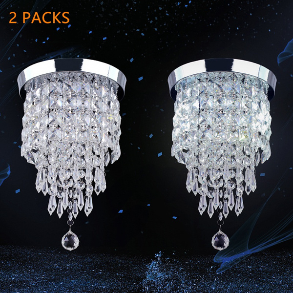 2 Packs Modern Luxury Crystal Led Crystal Chandelier Lighting Lustres ...
