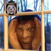 Halloween Scary Peeper Window Decor Voyeur Fright Spooky Witch Clown ...
