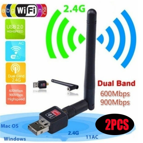 1/2PCS 600/900Mbps Wireless USB WiFi Adapter Dongle Network LAN Card ...