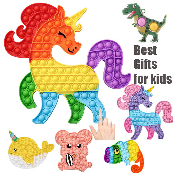 New Silicone Push Bubble Sensory Unicorn Animal Stress Anxiety Restless ...