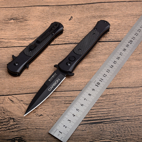 Black Side Open Jumping Knife New Tactical Side Jumping Knife Side Open ...
