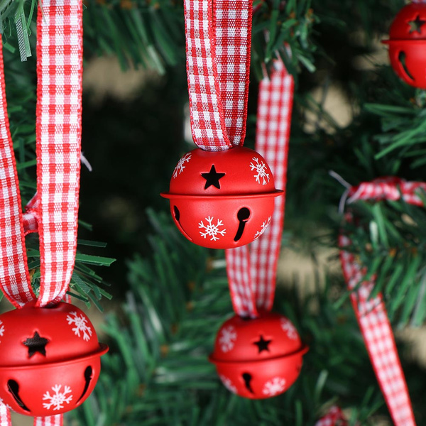 PartyForYou 20pcs Christmas Tree Decorations Bells Metal Snowflake ...
