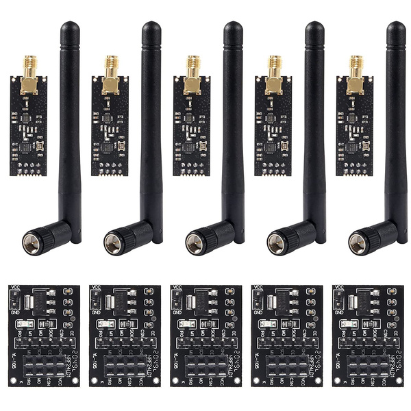 1 2 3 4 5set Nrf24l01 Pa Lna Rf Transceiver Module With Sma Antenna 2 4 Ghz 1100m With Nrf24l01