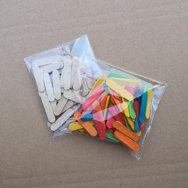 100PCS Plain Wooden Ice Cream Sticks Small Lollipop Sticks Cake Dessert ...