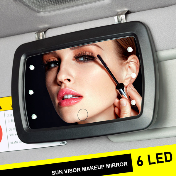 LED Light Sun Visor Vanity Mirror Car Interior Reaw View Portable ...