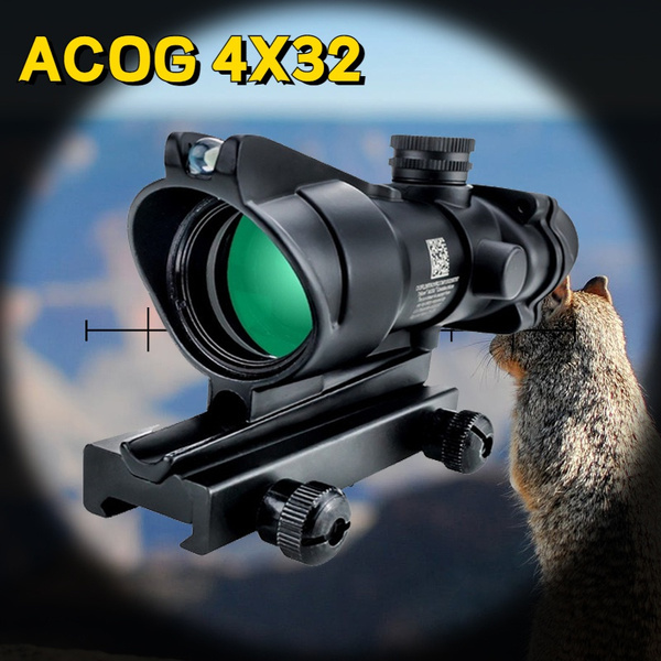 Riflescope ACOG 4X32 Tactical Real Red/Green Dot Sight Illuminated ...