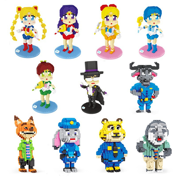 Mini Building Blocks Cartoon Anime Figure Assembly DIY Diamond Blocks ...