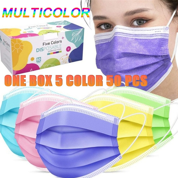 250Pcs Colorful 3-Ply Flu Face Mask Dust Surgical Mask Mascarillas ...