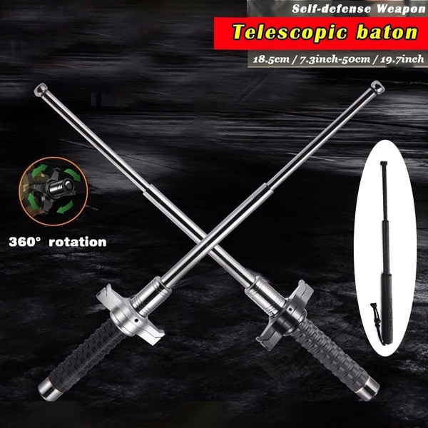 Three-Section Telescopic Pole Expandable Baton Security Guard Self ...