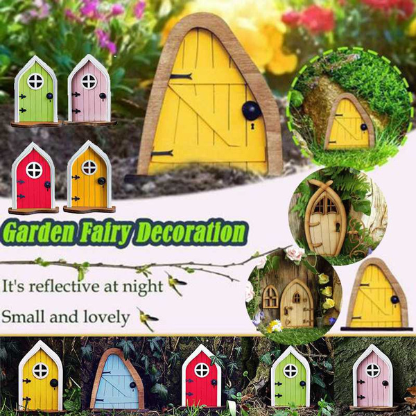 Garden Fairy Door Miniature Fairy Tree Decorations Gnome Home Window ...