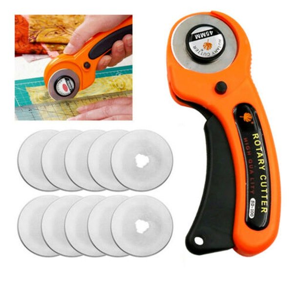45mm Round Wheel Rotary Cutter Quilting Sewing Roller Fabric Cutting ...