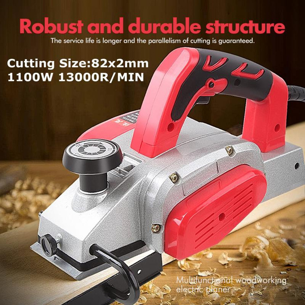 1100W 16000rpm Electric Planer Handheld Planing Machine Woodworking ...