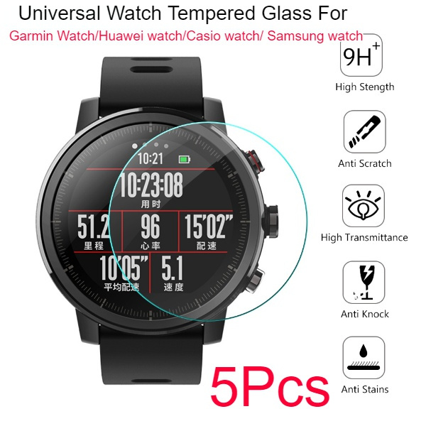 5Pcs Universal Tempered Glass For Round Watch Protective Film For Smart ...