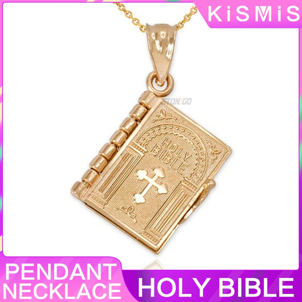 Gold Chain Necklace Unisex Exquisite Jewelry Christian Scripture Page ...