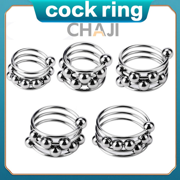 5 size Metal Delay Ring Cock Permanent Lock Buckle Thin Ring Adult ...