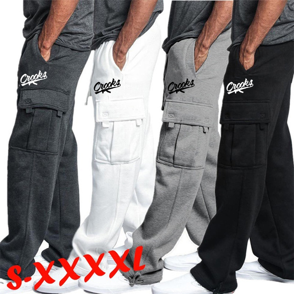 2021 Men's Crooks Urban Straight Leg Jogger Heavy Weight Fleece Cargo ...
