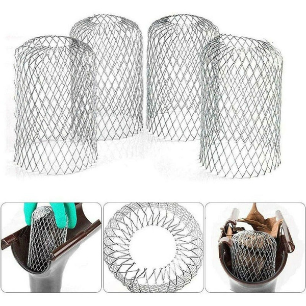 4Pcs Roof Gutter Guard Filters Expand Aluminum Filter Strainer Stops ...