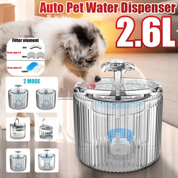 Cat Water Fountain, Dog Water Dispenser, 2.6L/1.8L/1.6L Super Quiet ...