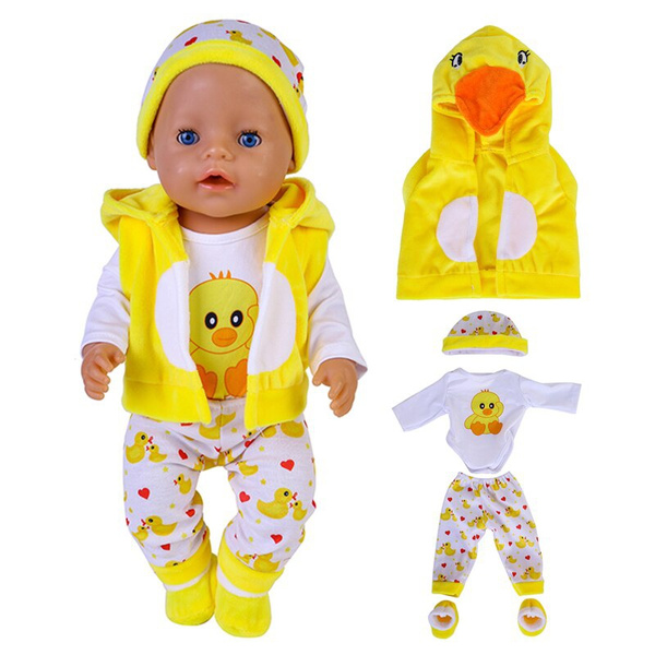 17-18 Inch Baby Doll Clothes Cute Duck 5Pcs Outfits for 40 cm Toys ...