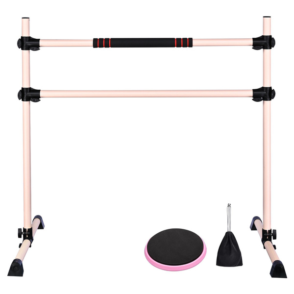 4 Ft Ballet Barre Double Bars with Turning Board Disc Dancing Training ...