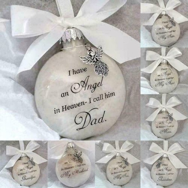 1pc Commemorate Ornaments Feather Ball - Angel In Heaven Memorial ...