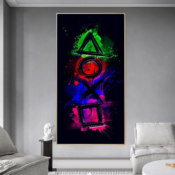 PlayStation Gamer Arena Gaming Wall Art Canvas Painting Prints and ...