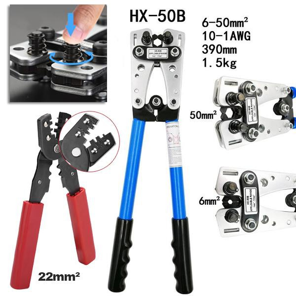 2 Types 22mm²/6-50mm² Wire Terminal Crimping Tool Cable Lug Crimper ...