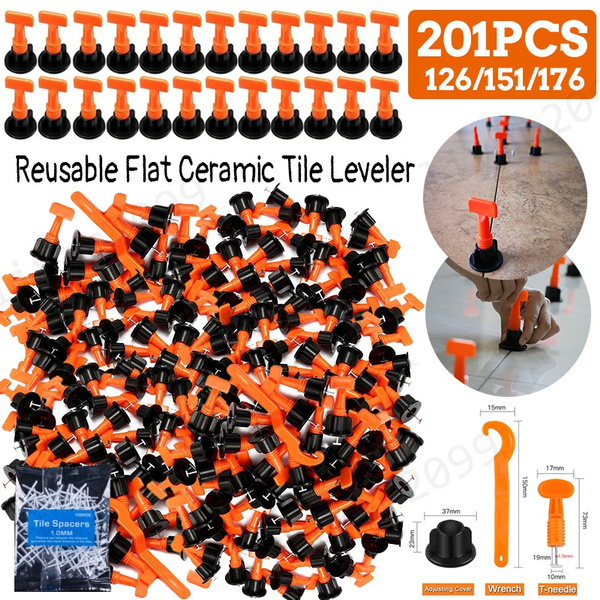 126/151/176/201PCS Reusable Plastic Flat Ceramic Tile Leveler Wall ...