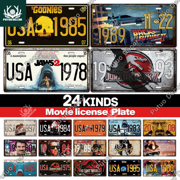 Putuo Decor-Movie License Plate Vintage Metal Tin Signs for Garage Club ...