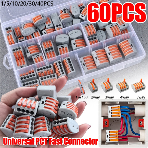60pcs PCT 2/3/4/5way Wire Connector Combination Set Way Universal ...