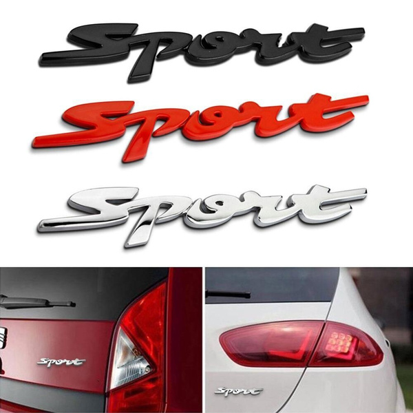 Universal Handwriting Conjoined Letter SPORT Chrome Metal Car Styling ...