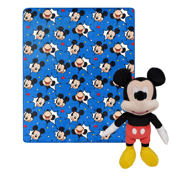 Disney Mickey Mouse Faces 40 X 50 Silk Touch with Plush Hugger | Wish