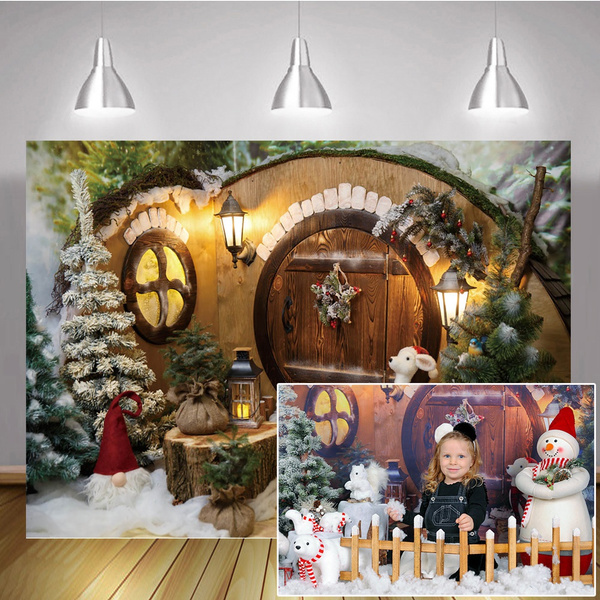 Christmas Backdrop Photography Winter Snow House Children Portrait ...
