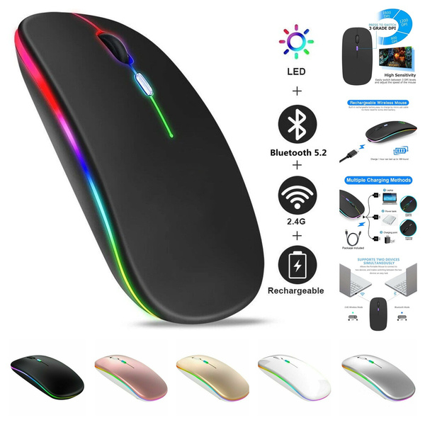 Wireless Mouse Bluetooth RGB Rechargeable Mouse Wireless Computer ... Wireless Mouse Bluetooth RGB Rechargeable Mouse Wireless Computer ...