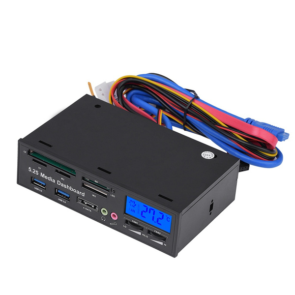 Multifuntion Media Dashboard Front Panel 2 USB 3.0 Hub Card Reader with ...