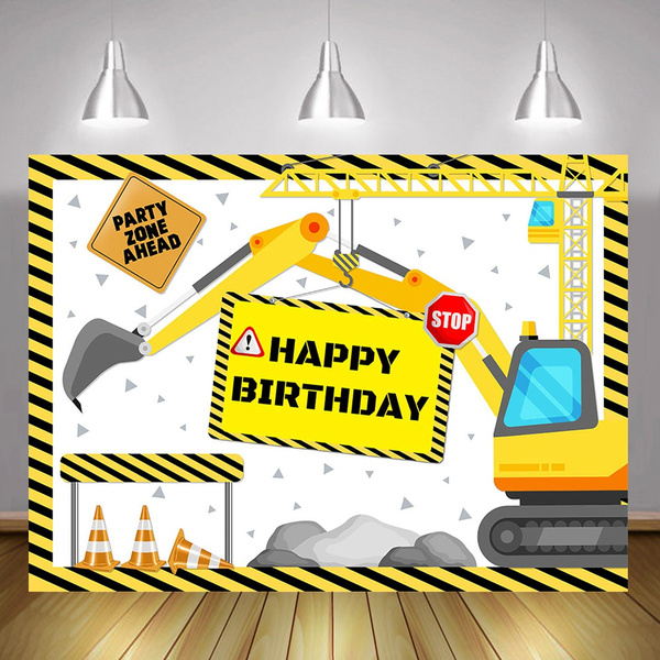 Baby Architect Happy Birthday Backdrop Construction Birthday Dessert ...