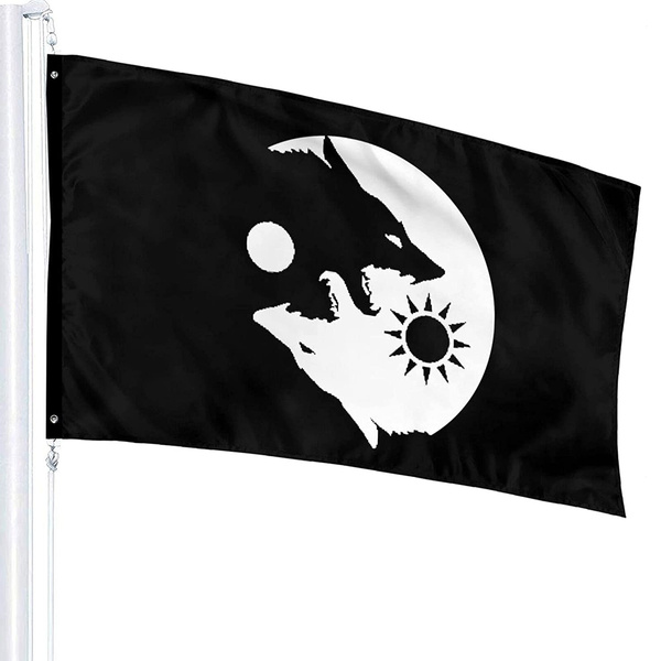 YIJIN28 Odin Viking Age Gray Wolf Norse Mythology Runes Flag Garden ...