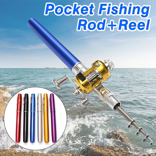 1 Set Portable Mini Telescopic Pocket Fish Pen Aluminum Alloy Fishing ...
