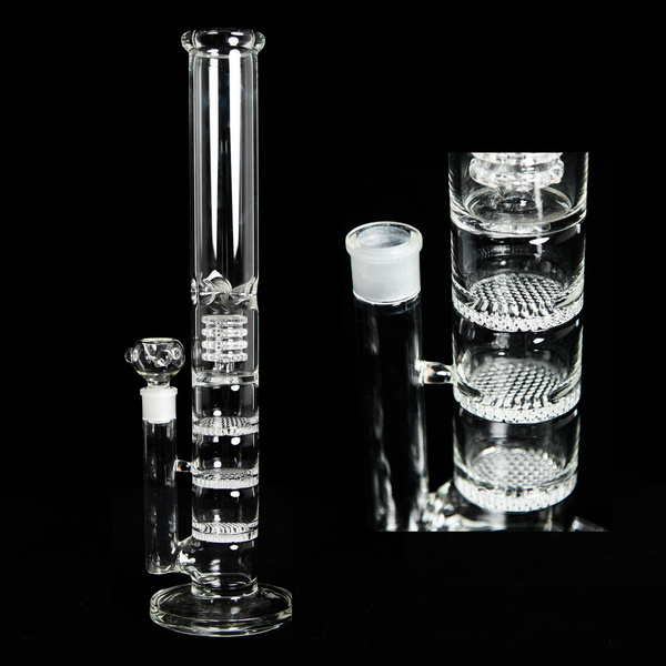 Tall Thick Triple Honeycomb Perc Hookah 18mm joint Glass Water pipes ...