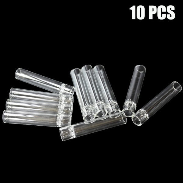 10 PCS 3.3 Inch Clear Thick Glass Pipes Straw Tube with Filter Tips ...