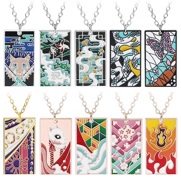 Anime Demon Slayer Necklace Kimetsu no Yaiba Rengoku Kyoujurou Kanroji ...