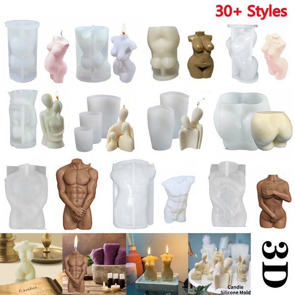 Food Grade Silicone Human Body Shape Candle Mold Diy Aromatherapy ...