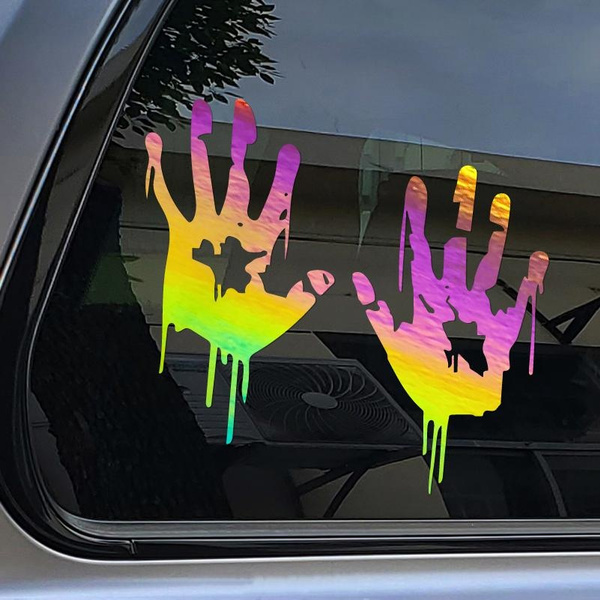1pc Auto Sticker Blood Handprint Car Sticker Automotive SUV Car Doors ...